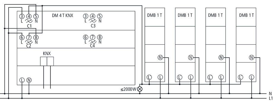 DM 4 T KNX | Actuators | KNX | Home and Building control | Theben