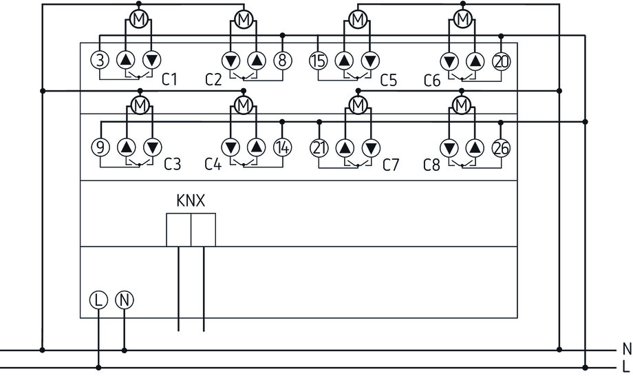 JM 8 T KNX | Actuators | KNX | Home and Building control | Theben