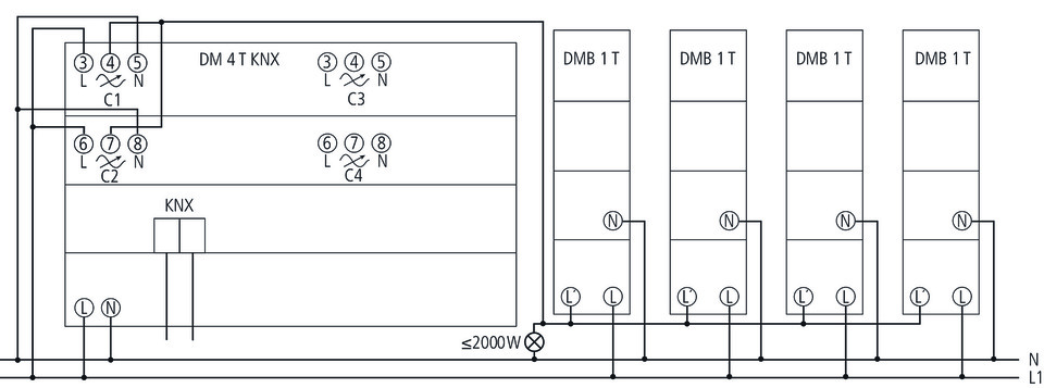 DM 4 T KNX | Actuators | KNX | Home and Building control | Theben